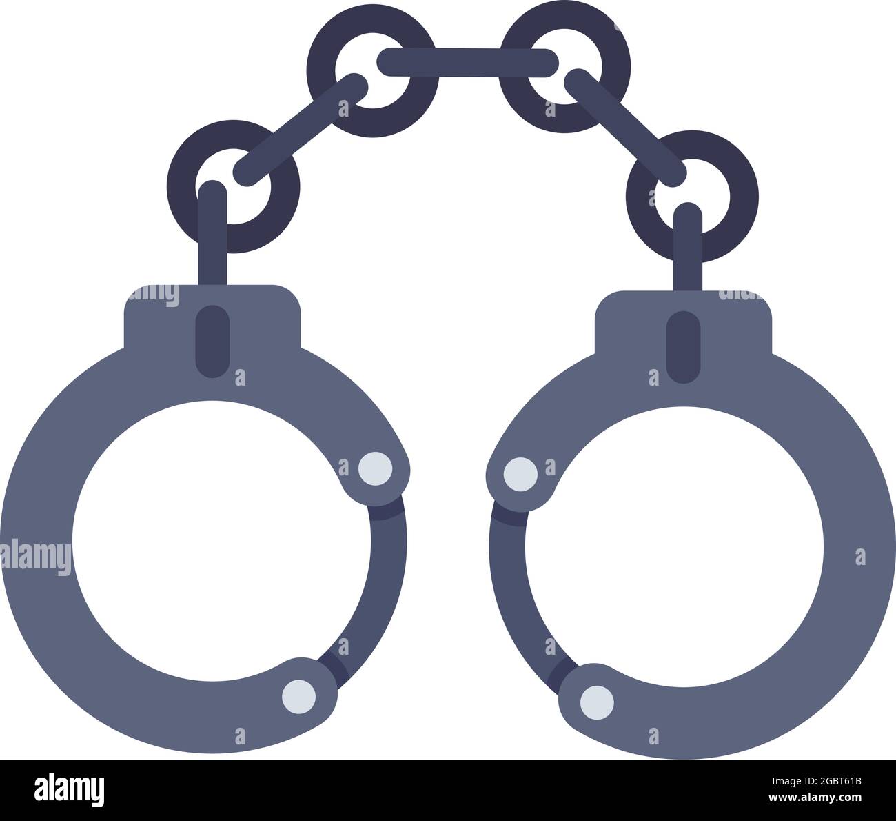 Police handcuffs icon. Flat illustration of police handcuffs vector ...