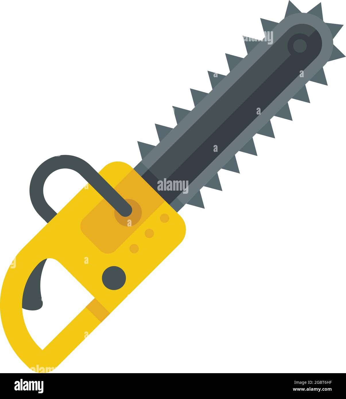 Chainsaw icon. Flat illustration of chainsaw vector icon isolated on ...