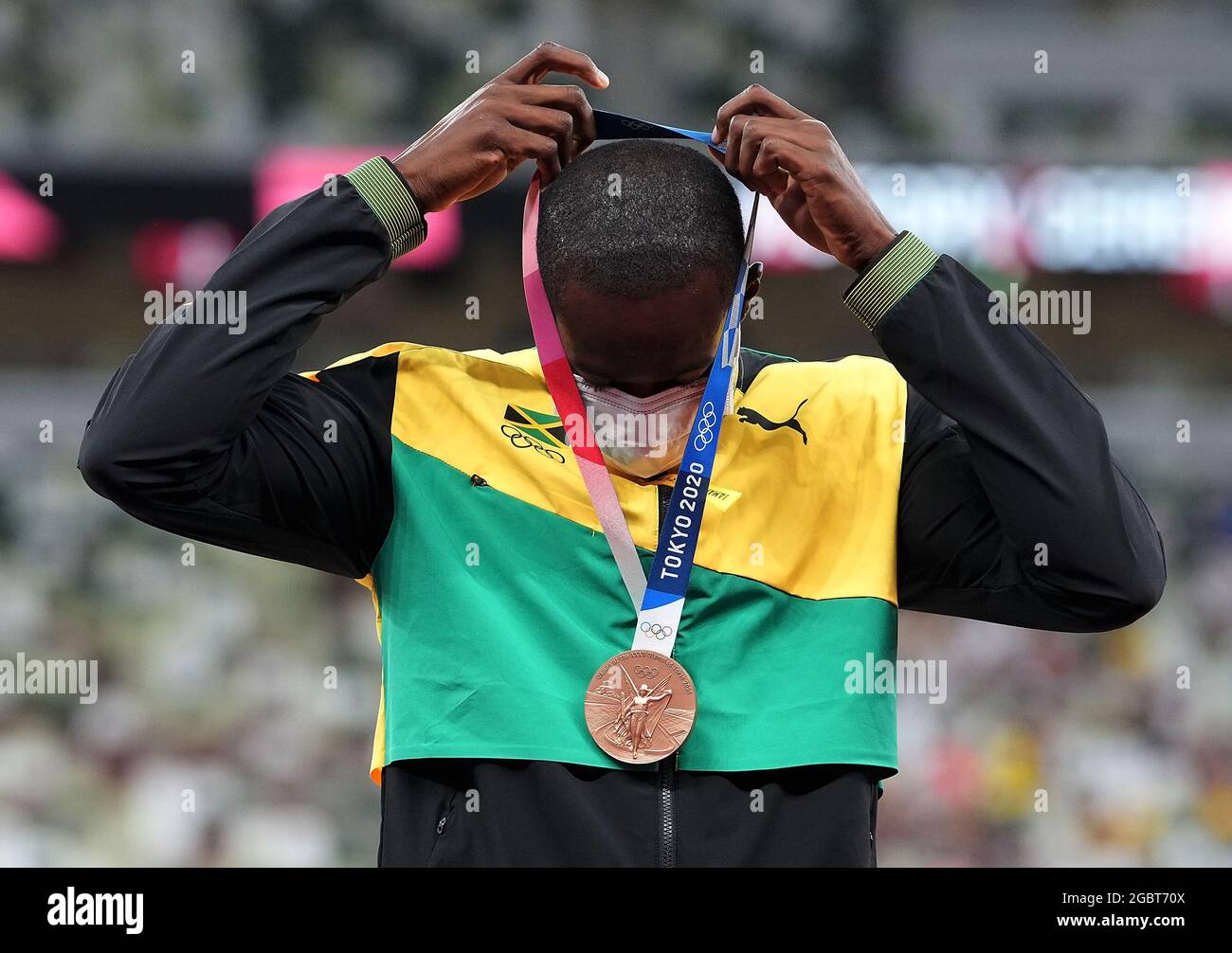 Tokyo, Japan. 5th Aug, 2021. Bronze medalist Ronald Levy of Jamaica ...