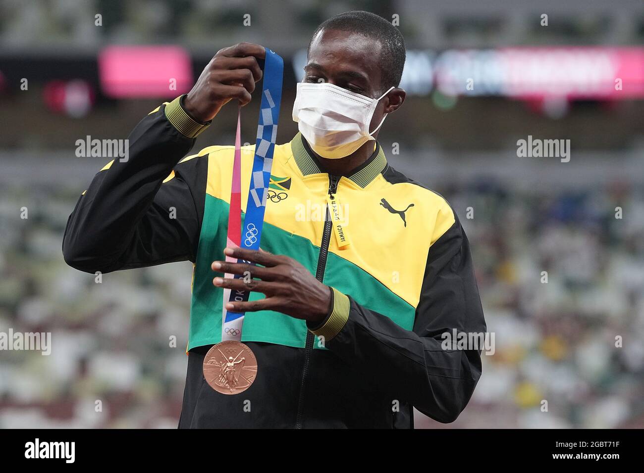 Tokyo, Japan. 5th Aug, 2021. Bronze medalist Ronald Levy of Jamaica ...