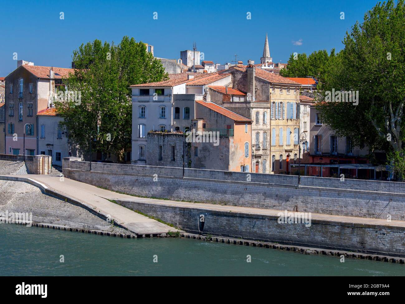 View of the city promenade on a sunny day in Arles. France. Provence ...