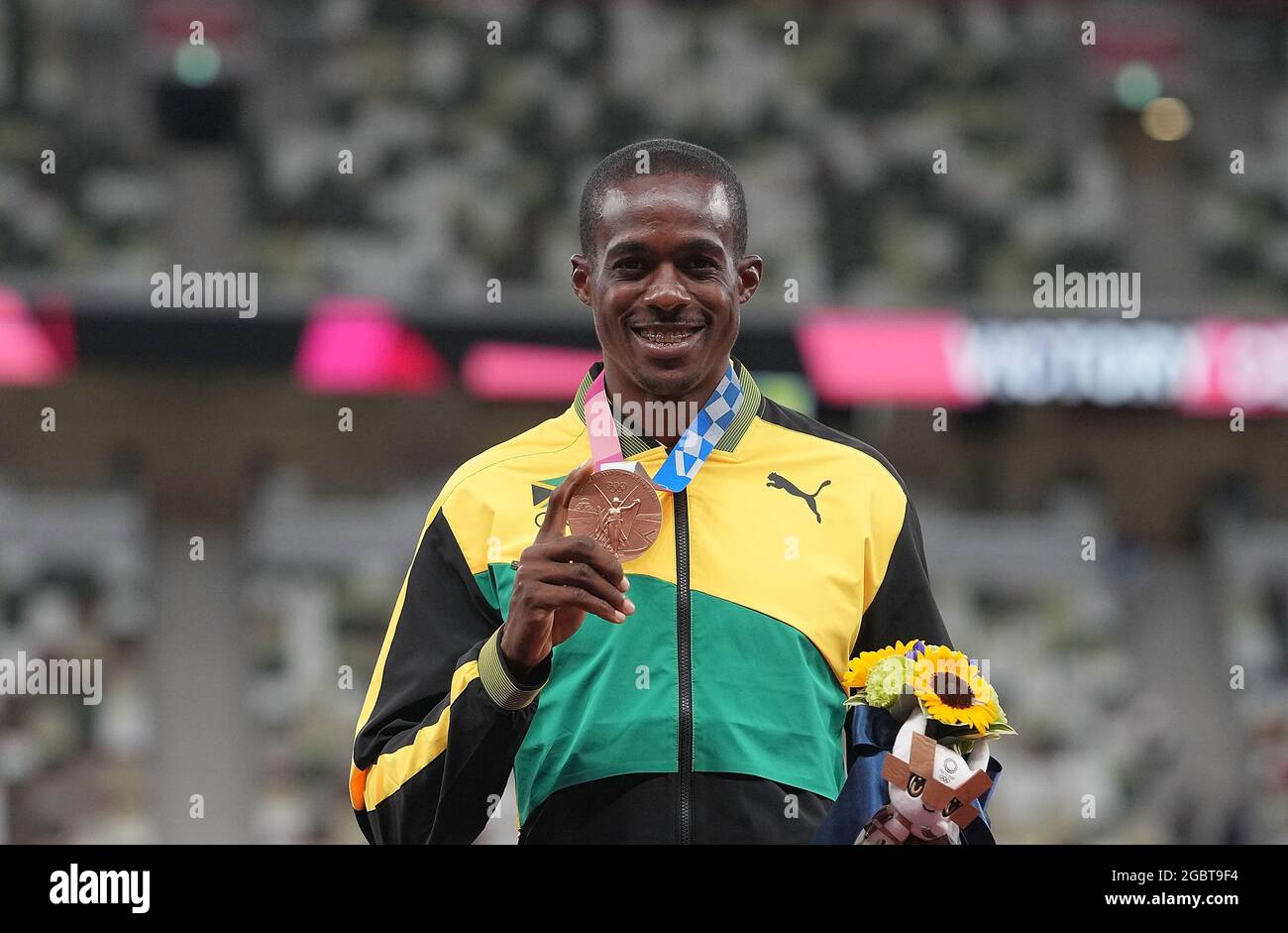 Tokyo, Japan. 5th Aug, 2021. Bronze medalist Ronald Levy of Jamaica ...