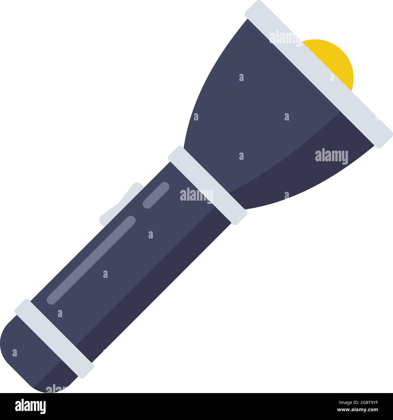 Policeman flashlight icon. Flat illustration of policeman flashlight ...