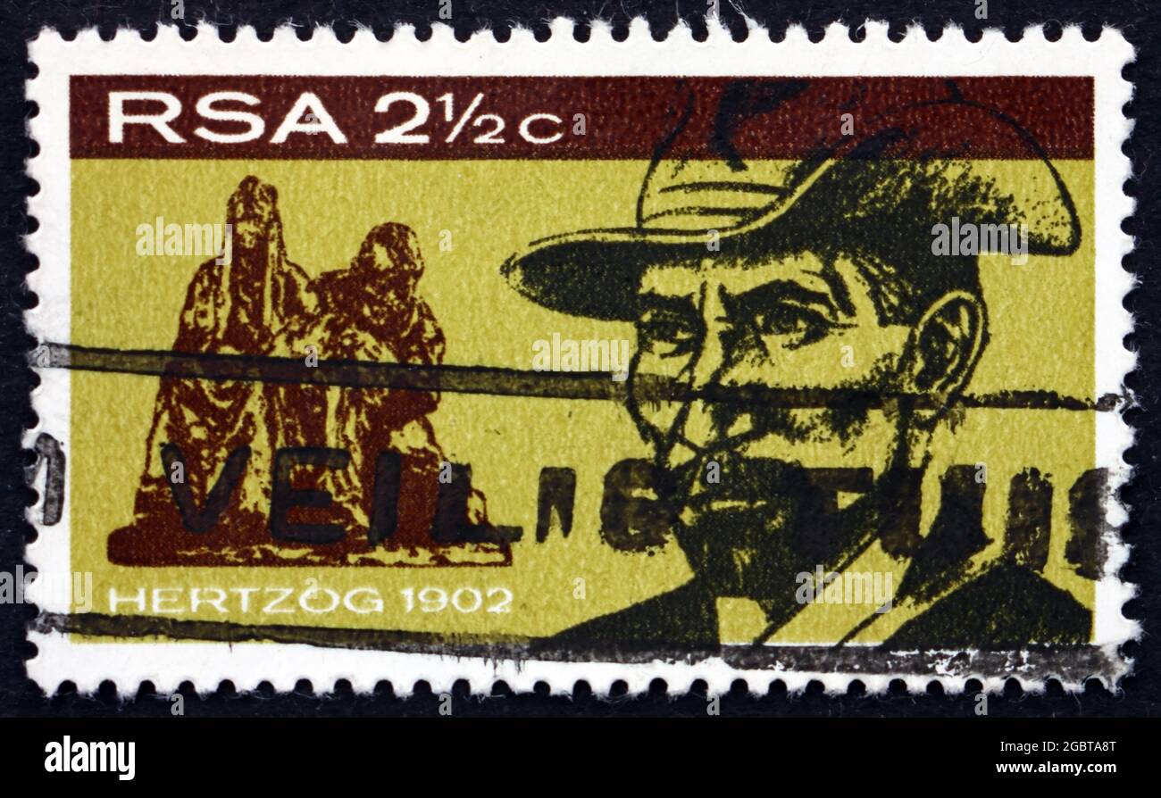 SOUTH AFRICA - CIRCA 1968: a stamp printed in South Africa shows James ...