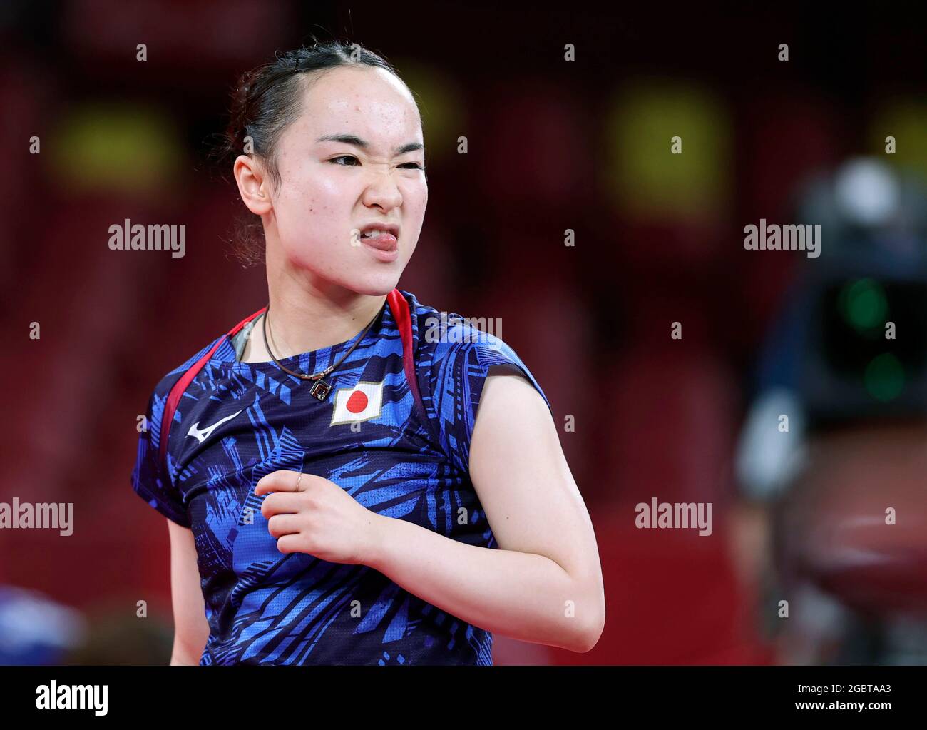 Tokyo, Japan. 5th Aug, 2021. Ito Mima of Japan reacts during the table ...