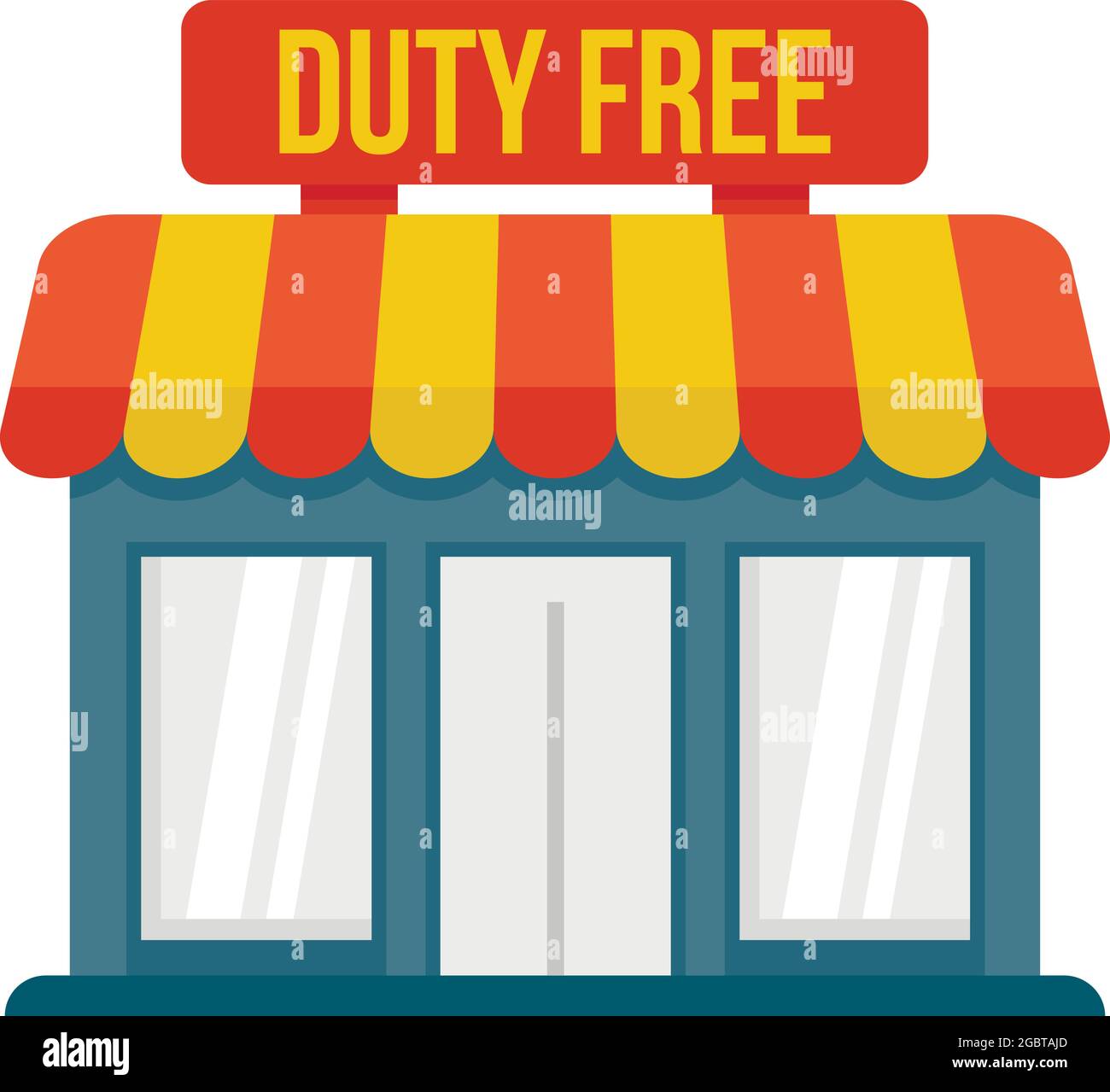 Duty free shop icon. Flat illustration of duty free shop vector icon ...