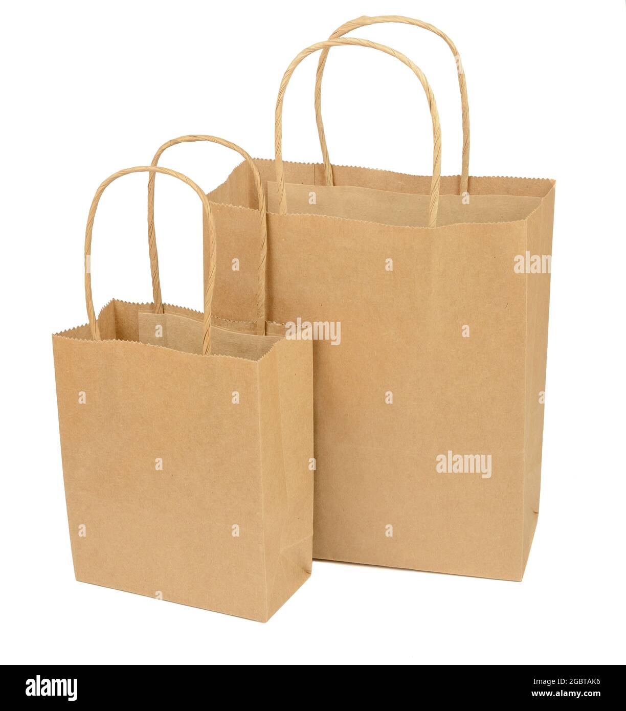 Empty Paper bag isolated on white background Stock Photo - Alamy