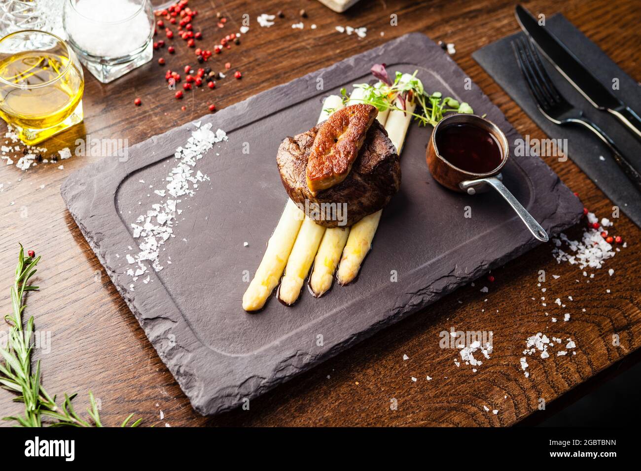 Tournedos Rossini. Foie gras, Black Angus beef tenderloin, white ...