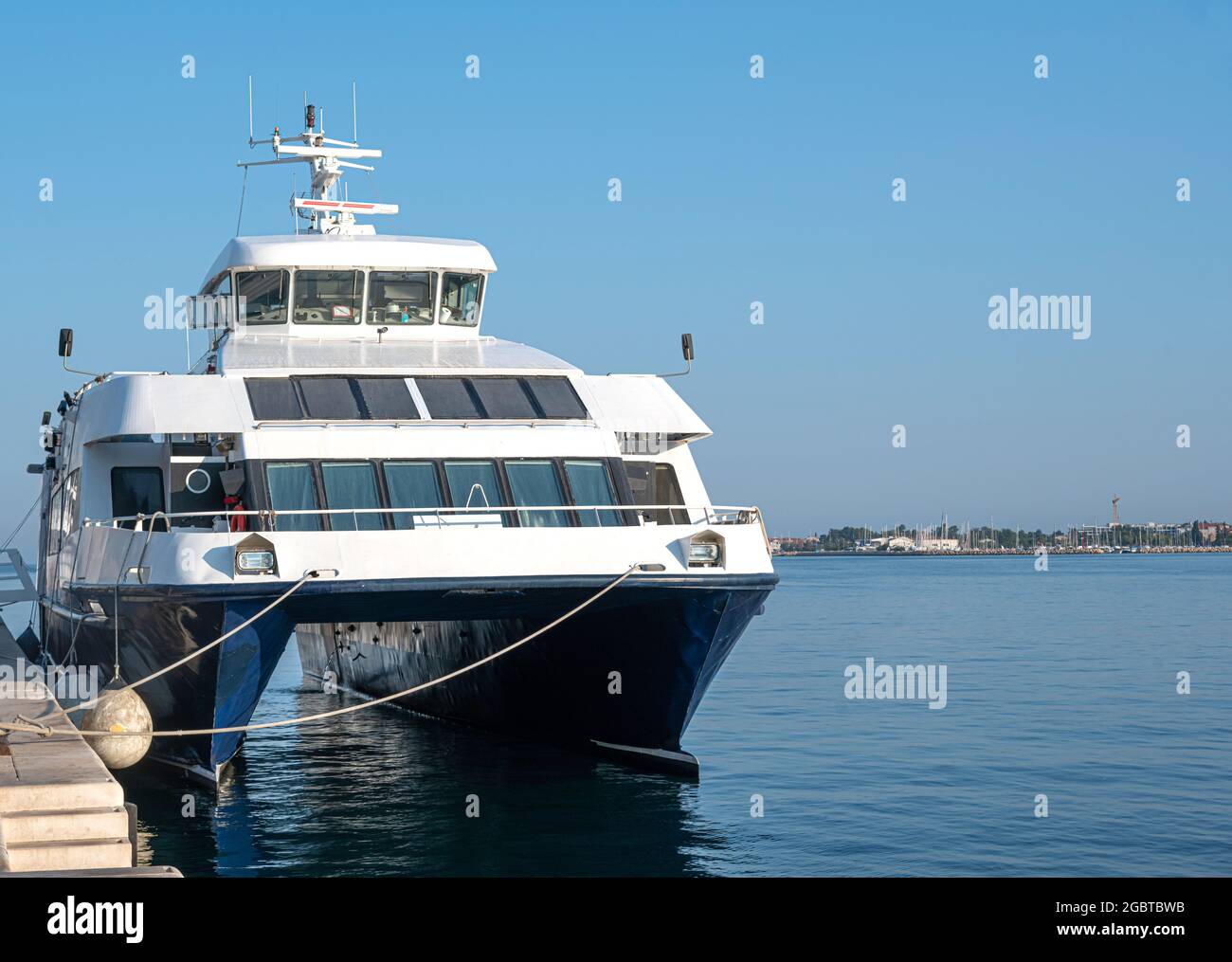 Large catamaran at the marina Stock Photo - Alamy
