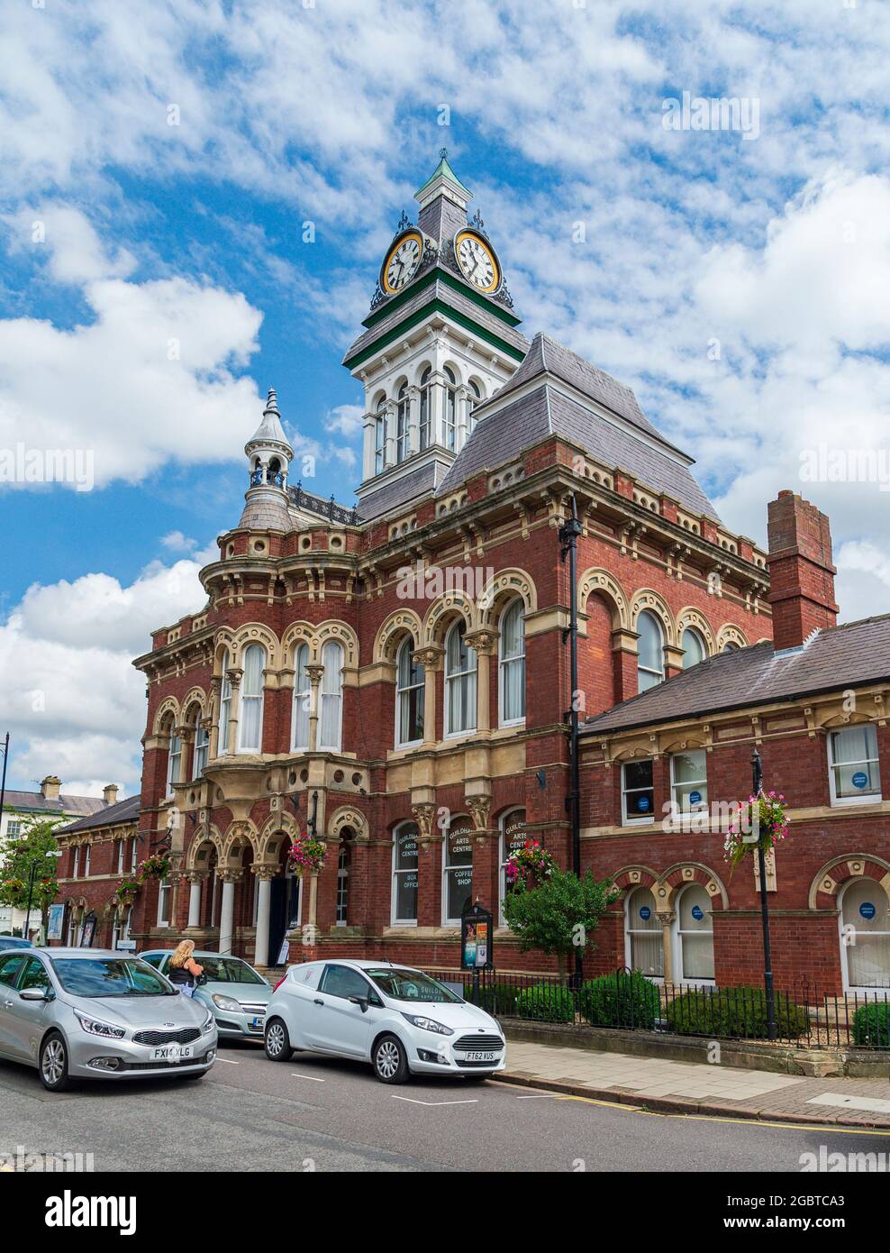 Grantham, Lincolnshire, UK The Guildhall on St Peters Hill Stock Photo ...