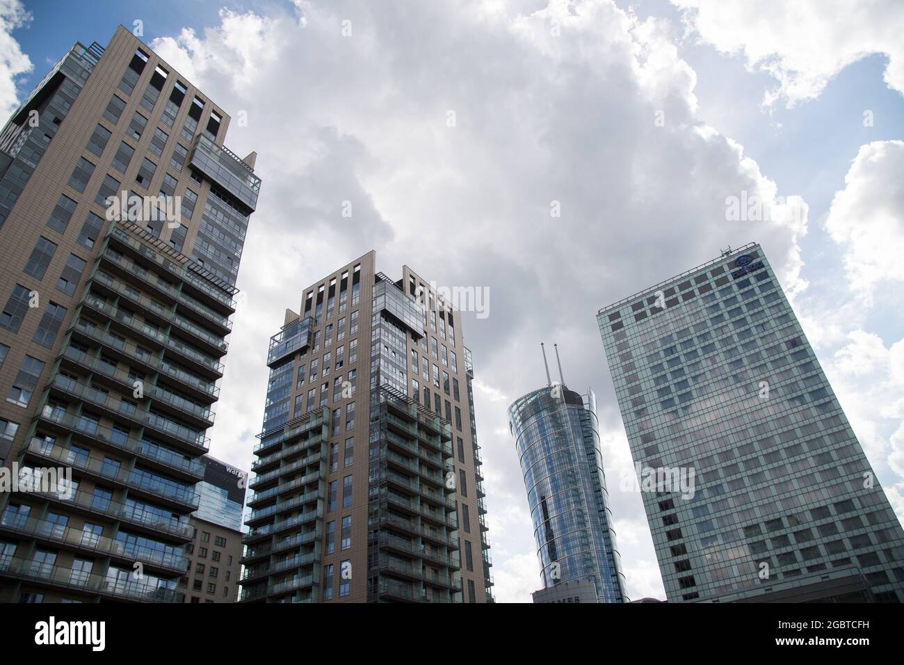 Warsaw Spire office building and hotel Hilton Warsaw City in Warsaw ...