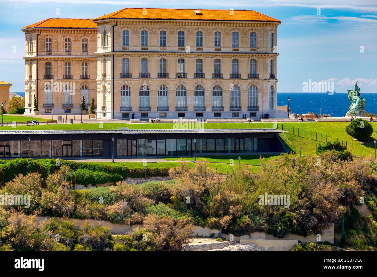 The famous imperial palace Faro on the hill of the old port. Marseilles ...