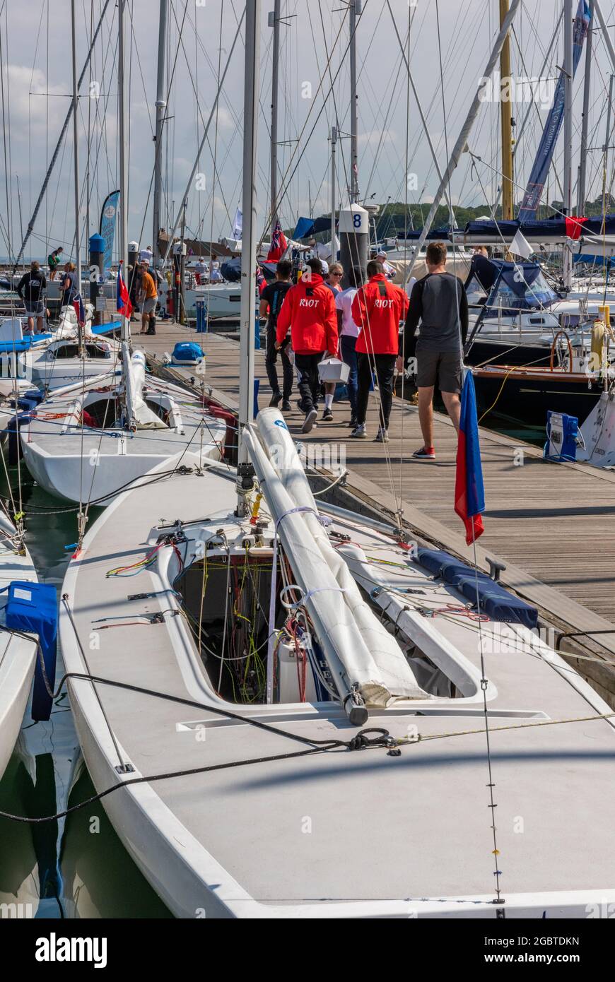 cowes week, isle of wight, yacht racing, busy marina, yachting regatta ...