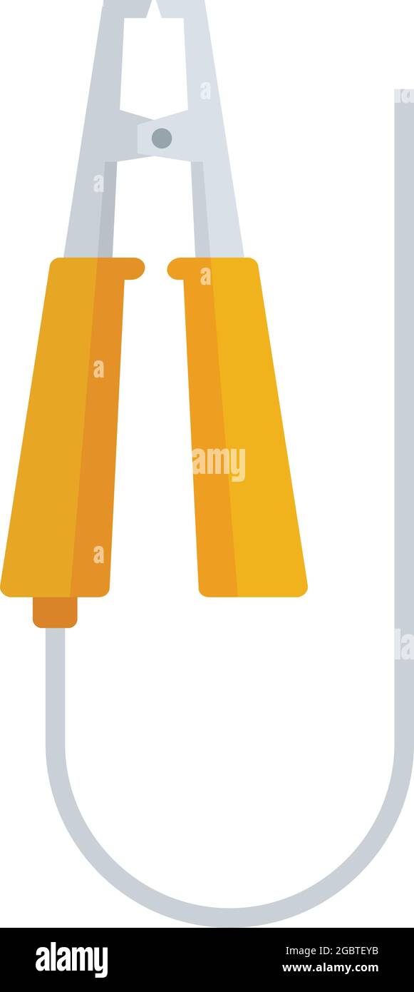 Electric car clamp icon. Flat illustration of electric car clamp vector ...