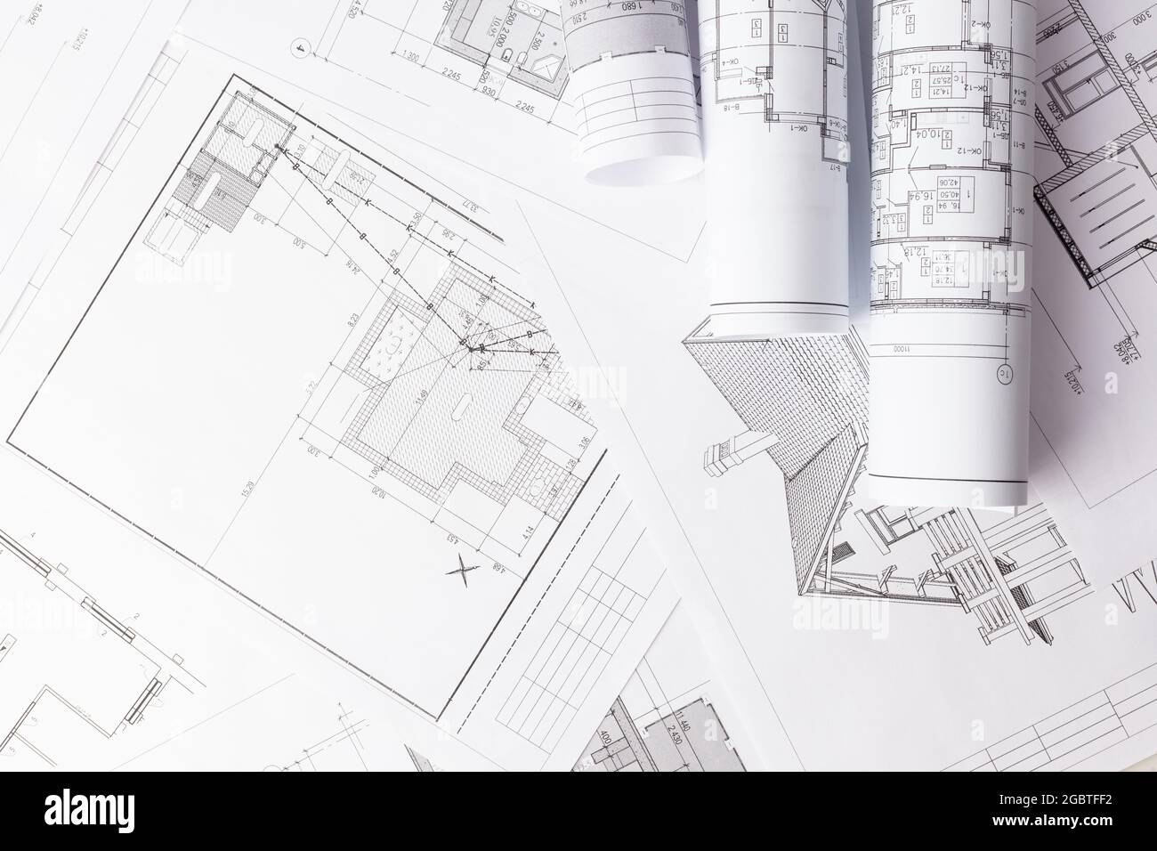 Designing civilian houses, place for text, drawings of houses Stock ...