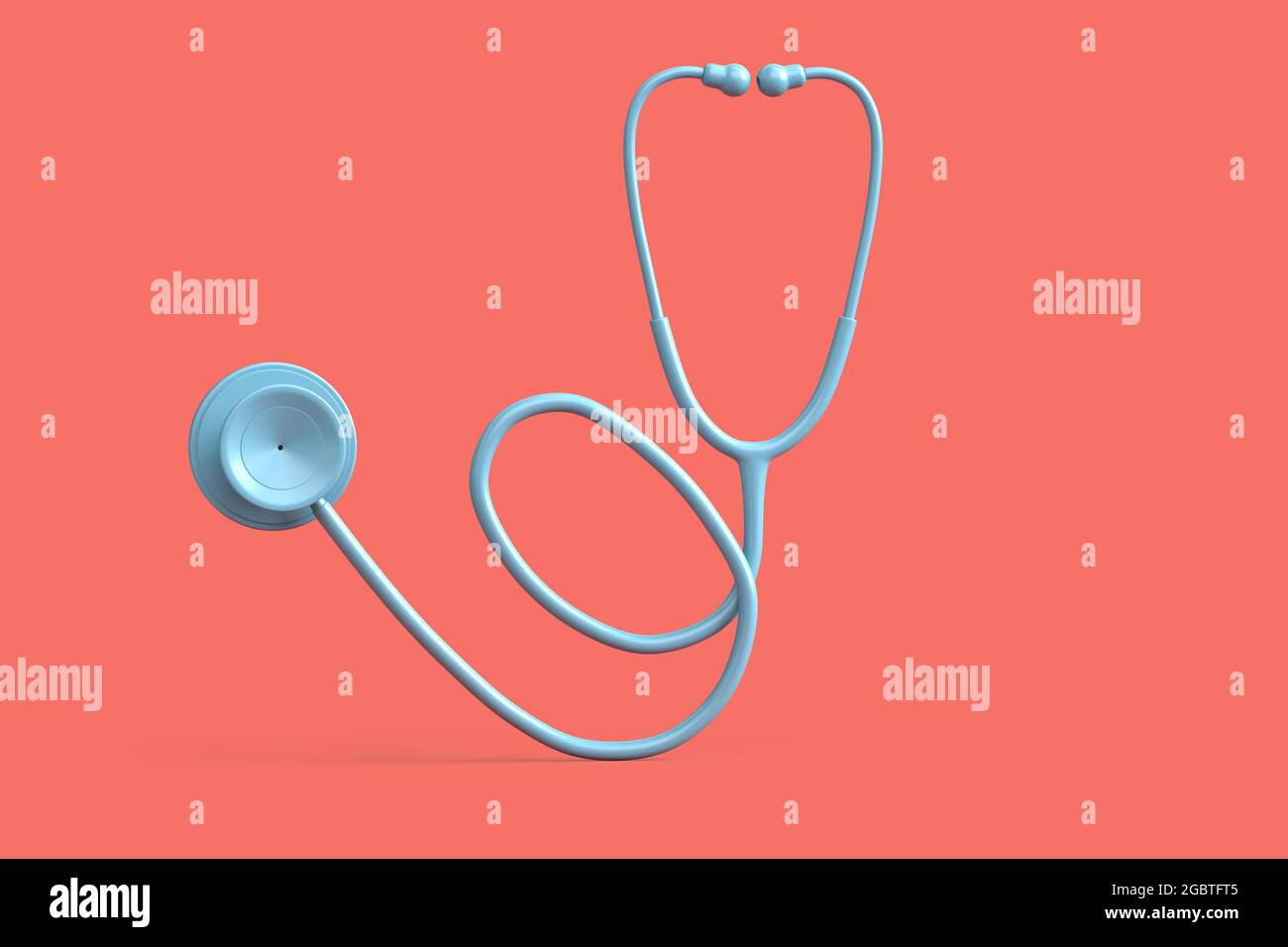 Teal stethoscope on pink background. 3D illustration Stock Photo - Alamy