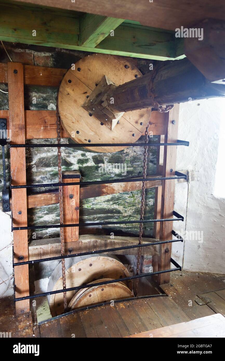 The internal workings of the restored Melin Llynon windmill on Anglesey ...
