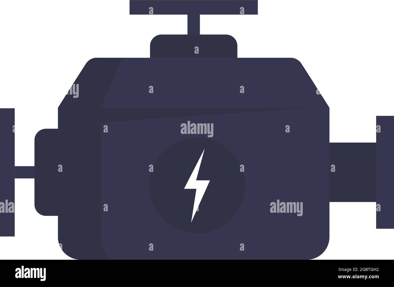 Hybrid car engine icon. Flat illustration of hybrid car engine vector ...