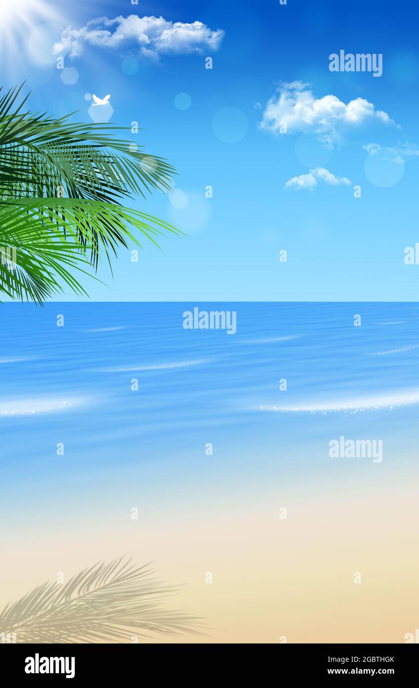 beautiful chill dreamy place with blue water in tropical ocean seascape ...