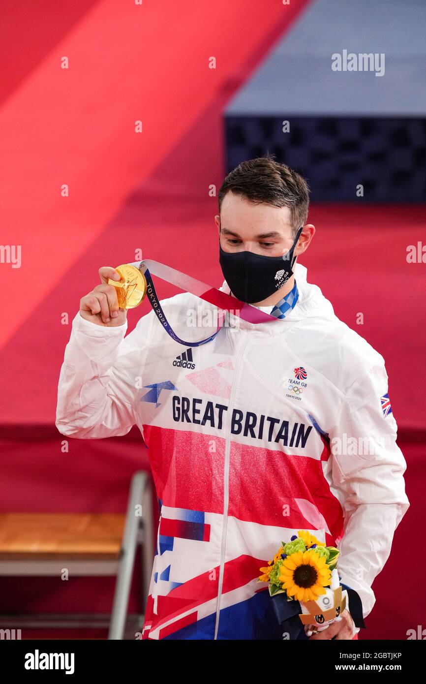 Tokyo, Japan. 5th Aug 2021. Matthew WALLS (GBR) celebrates his gold ...