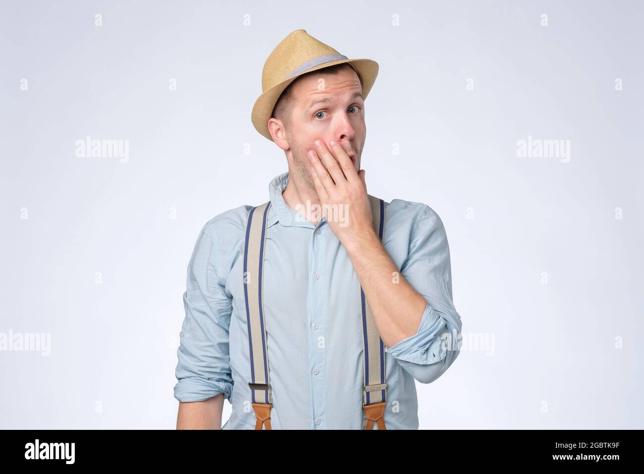 Shy shocked embarrassed young hi-res stock photography and images - Alamy