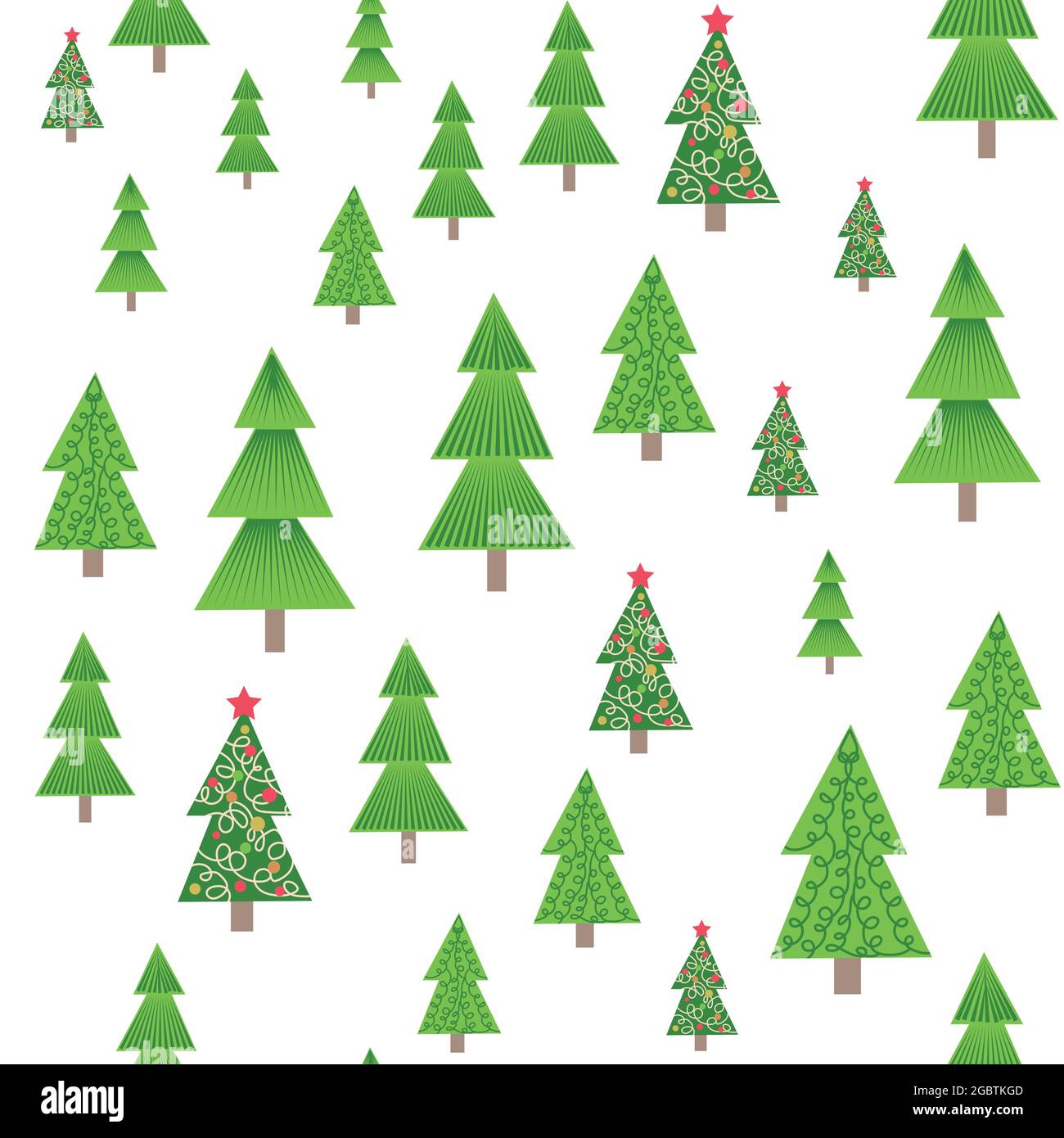 christmas tree seamless pattern. Winter forest, pine trees and ...