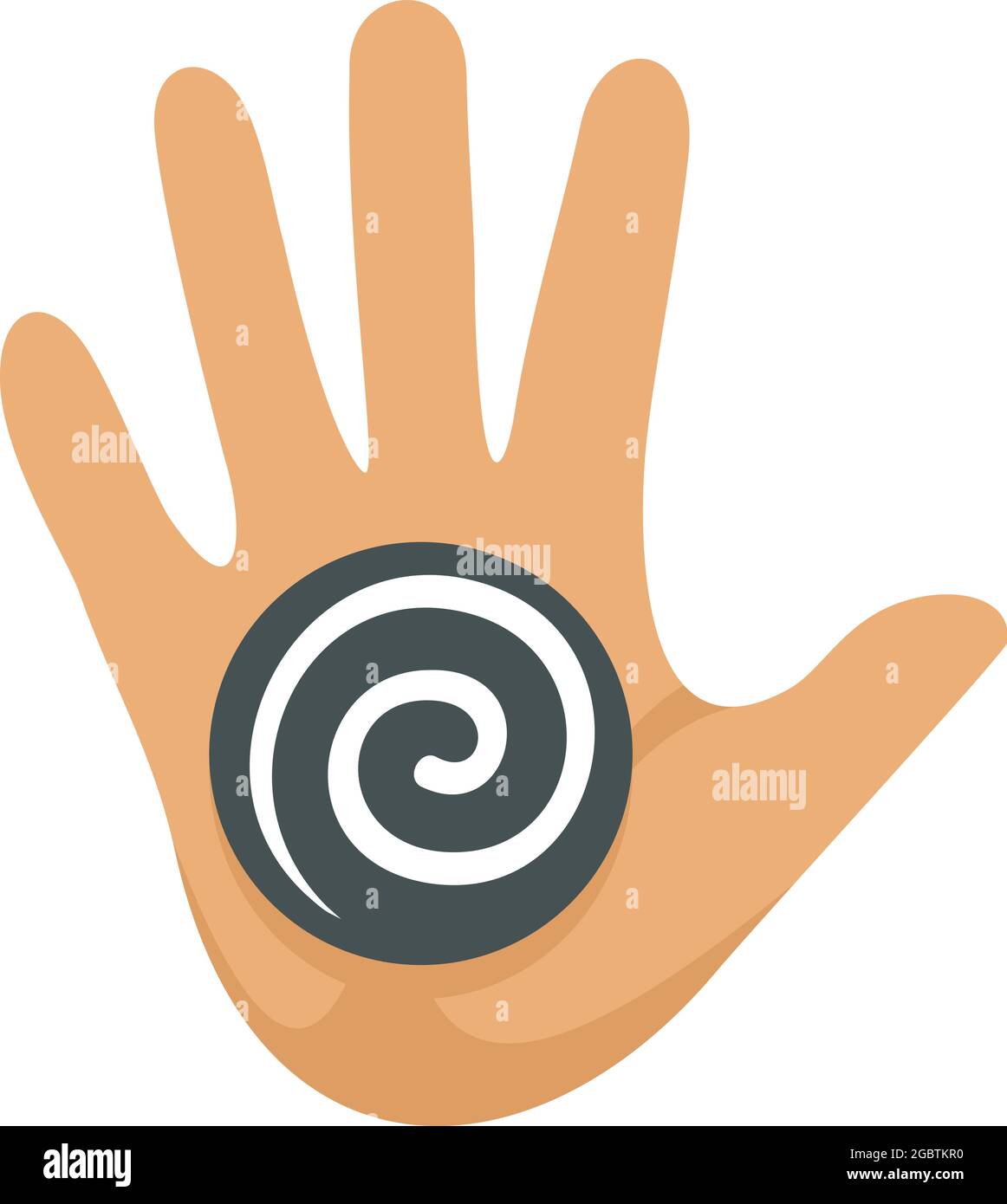Hand spiral hypnosis icon. Flat illustration of hand spiral hypnosis ...