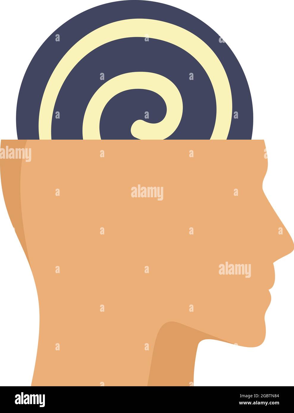 Human mind hypnosis icon. Flat illustration of human mind hypnosis ...