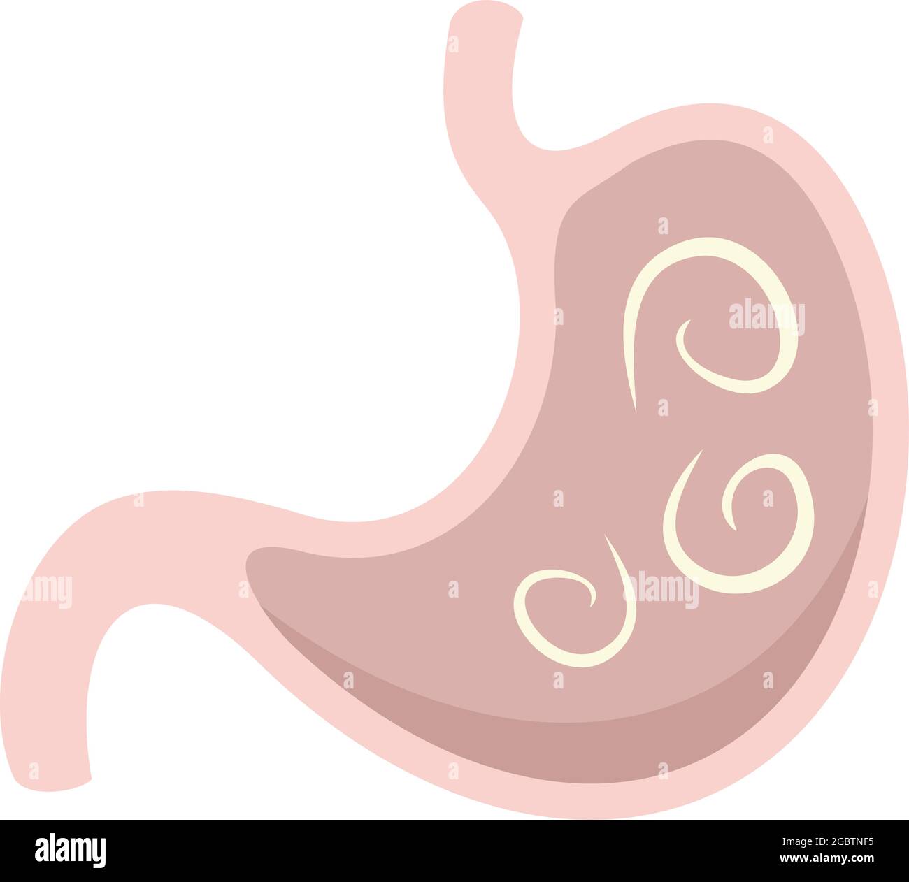 Stomach parasite icon. Flat illustration of stomach parasite vector ...