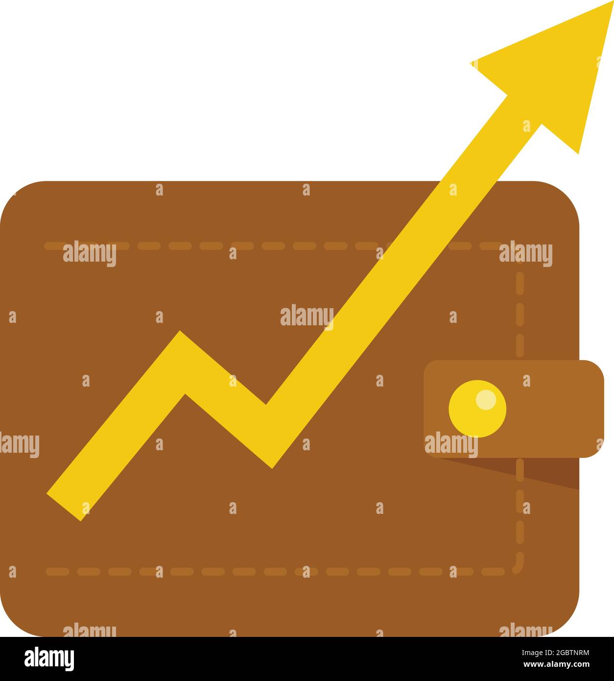 Wallet money graph icon. Flat illustration of wallet money graph vector ...
