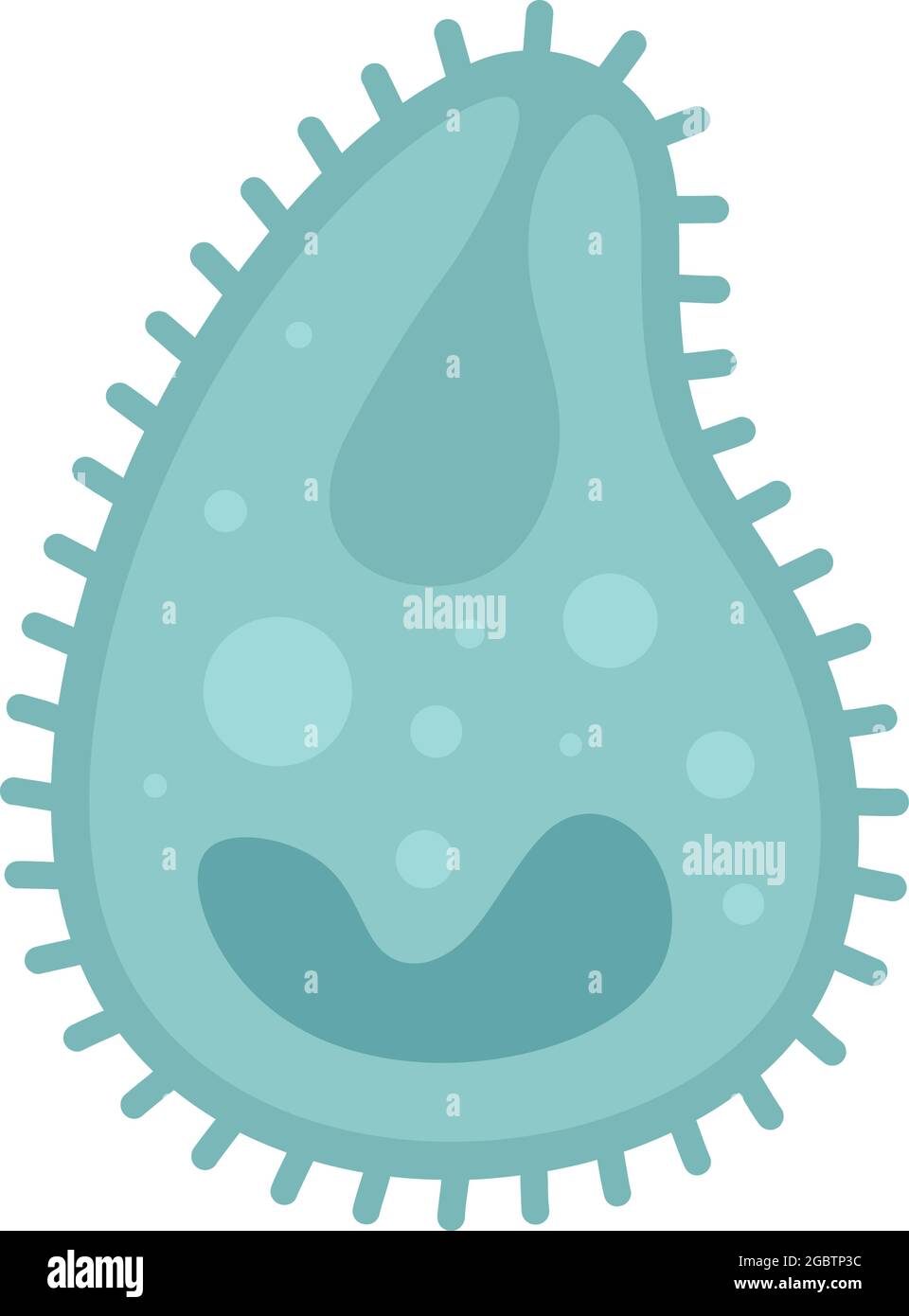 Infection cell parasite icon. Flat illustration of infection cell ...