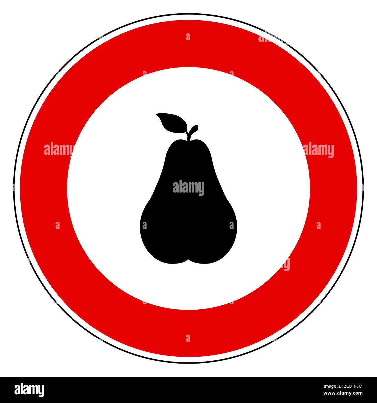 Pear and prohibition sign Stock Photo - Alamy