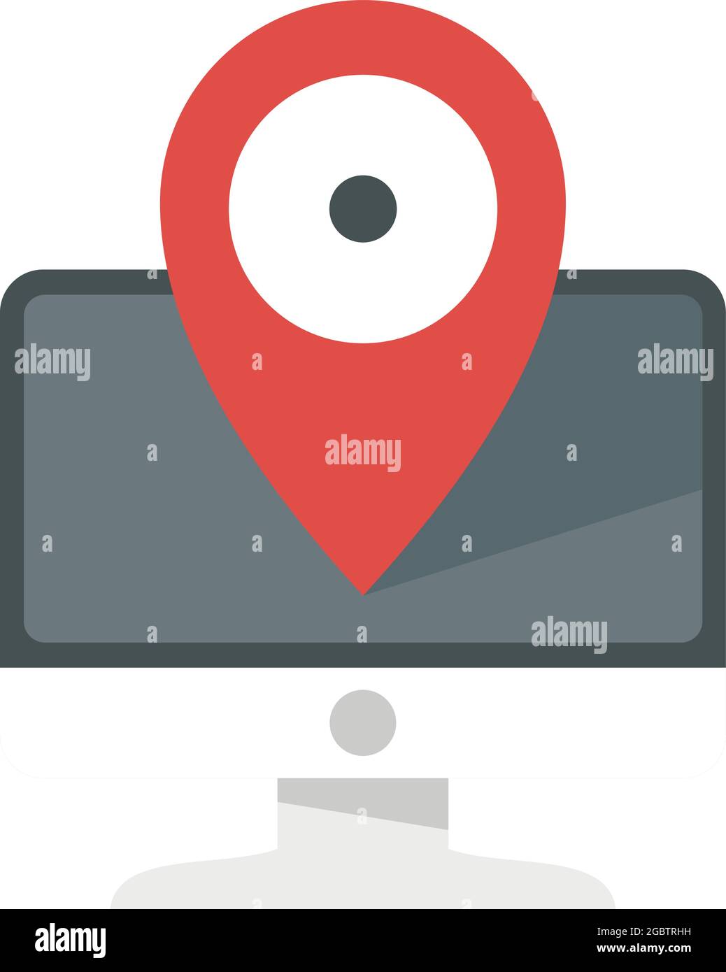 Business computer location icon. Flat illustration of business computer ...