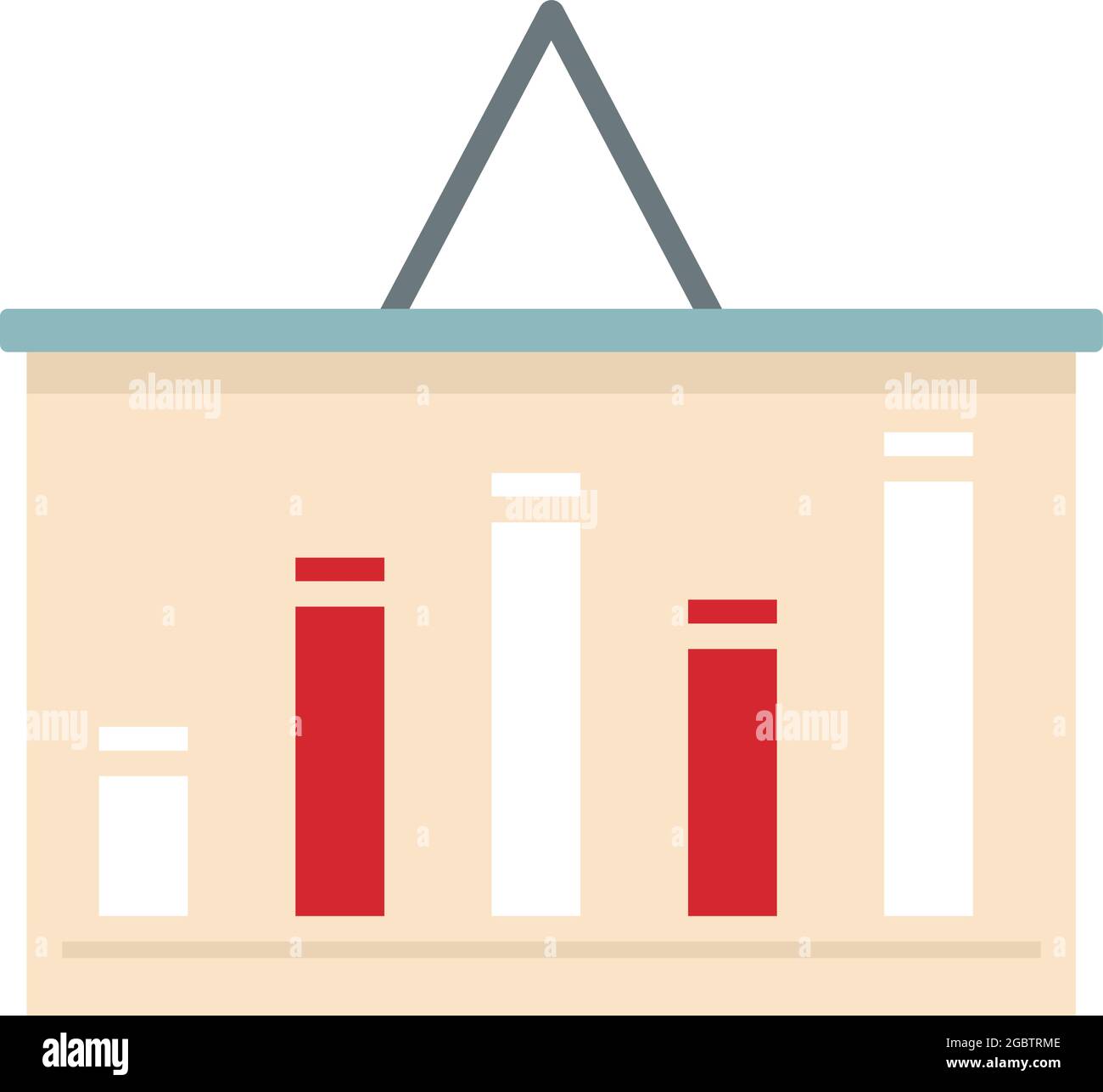 Graph money banner icon. Flat illustration of graph money banner vector ...