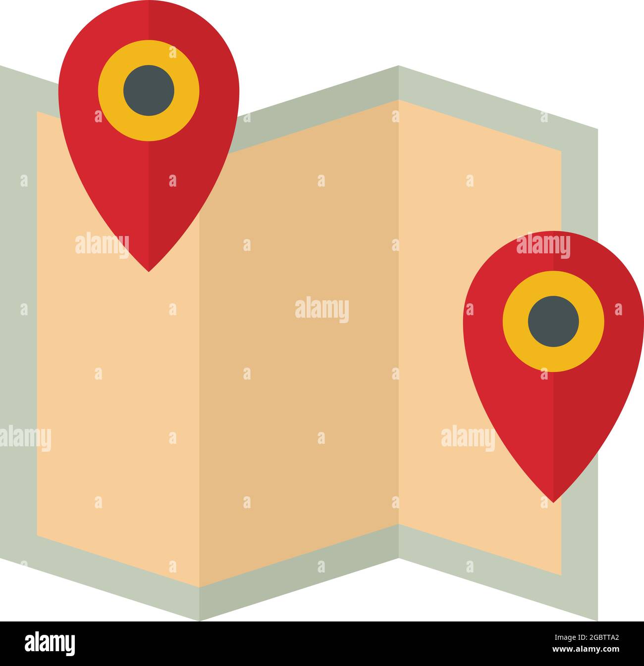 Business location map icon. Flat illustration of business location map ...