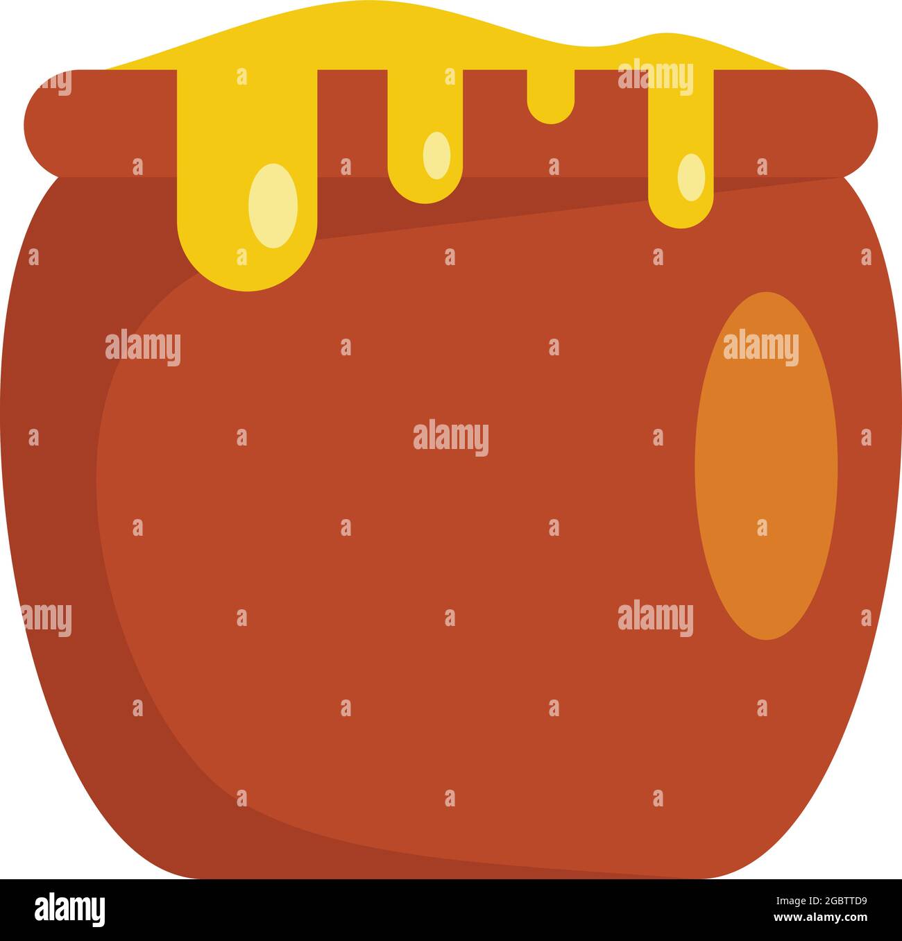 Honey jar icon. Flat illustration of honey jar vector icon isolated on white background Stock ...