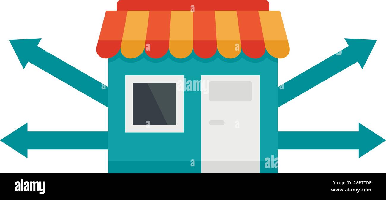 Development franchise business icon. Flat illustration of development ...