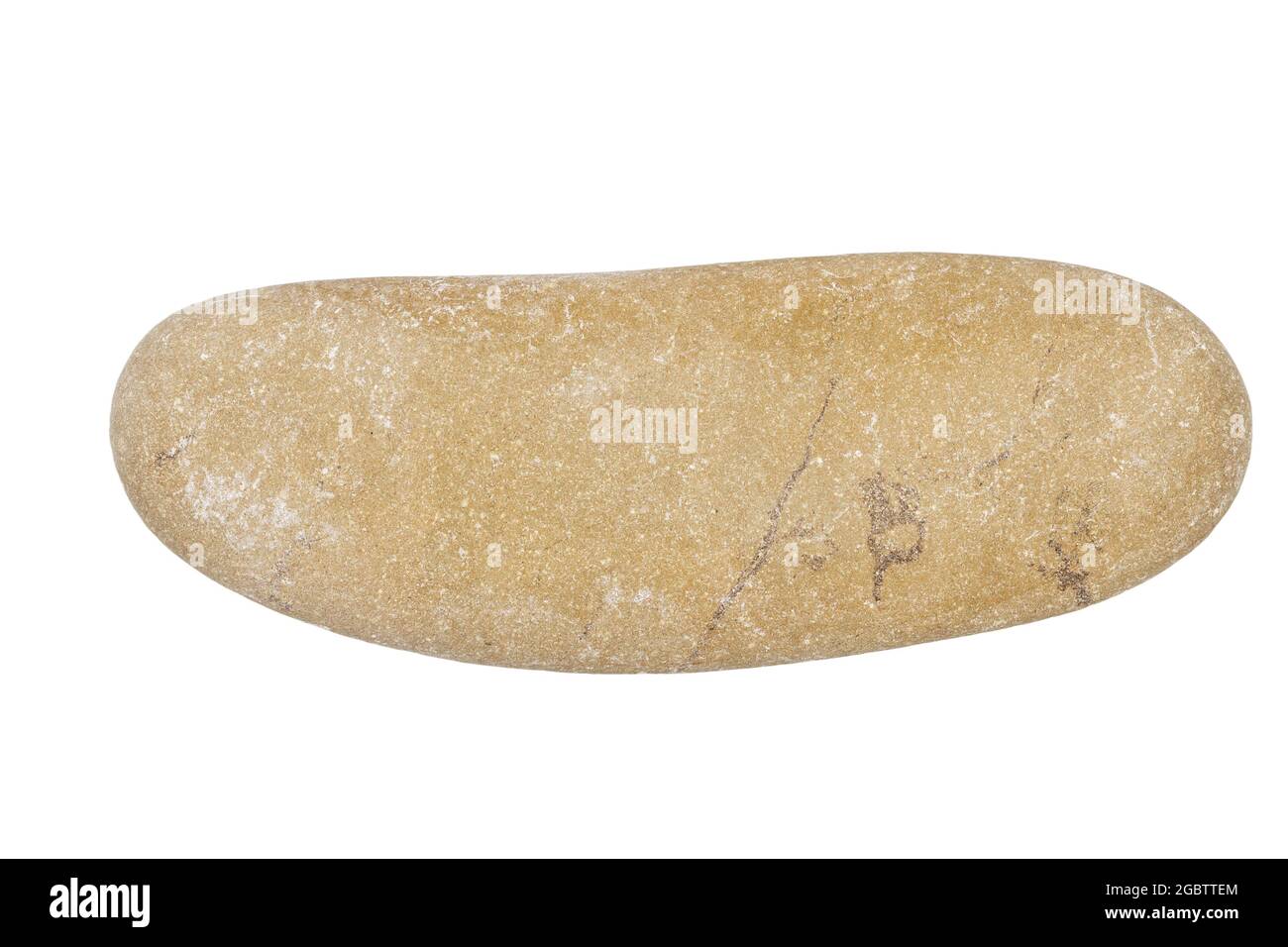 Top view of single yellow pebble isolated on white background Stock ...