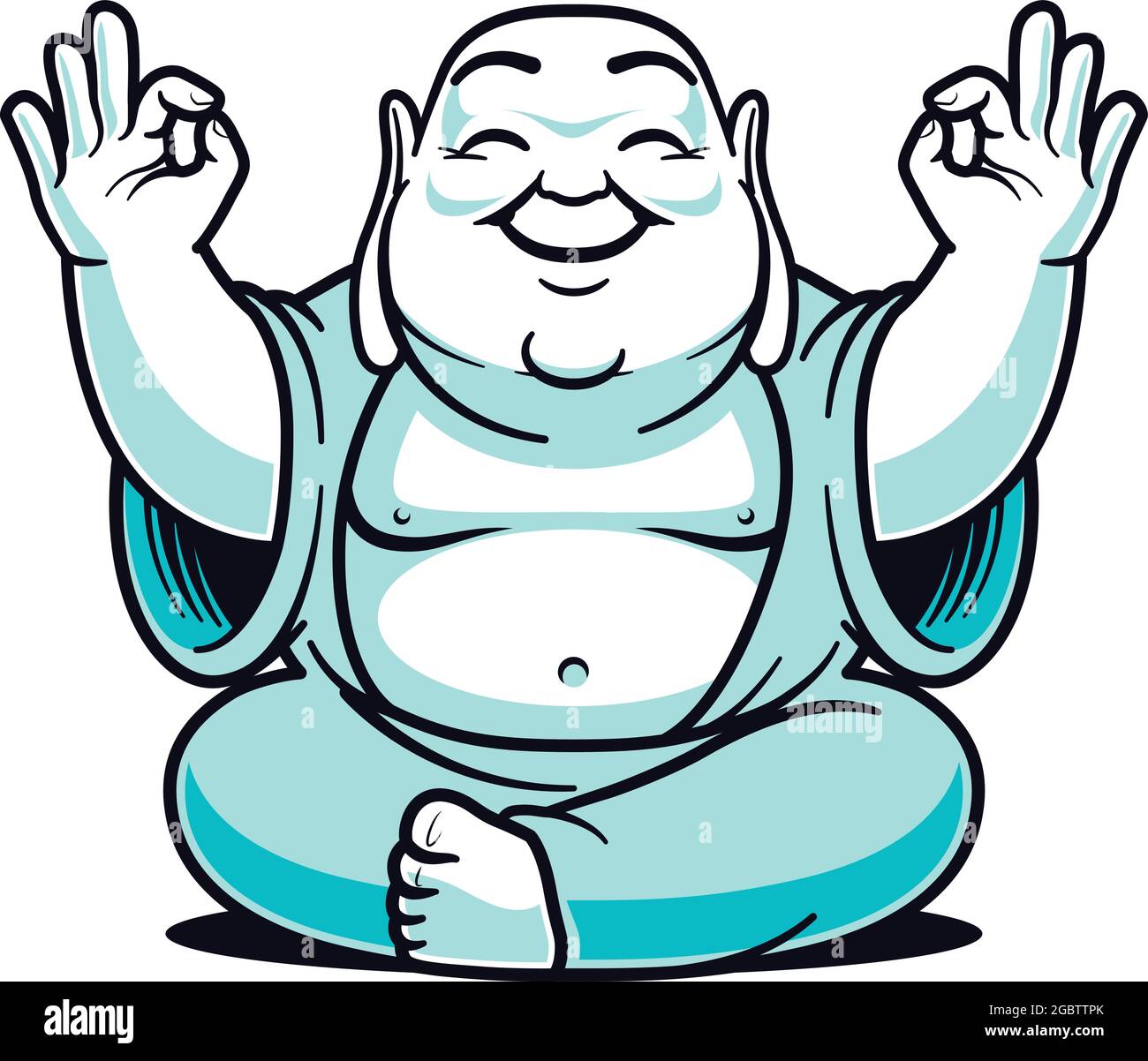 Happy cartoon Buddha in the lotus position Stock Vector Image & Art - Alamy