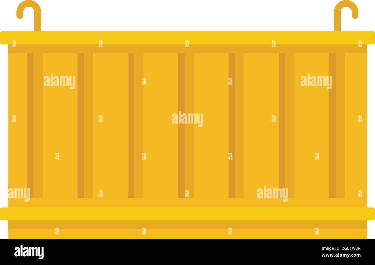Dockyard cargo container icon. Flat illustration of dockyard cargo ...