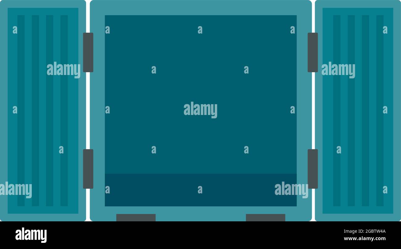 Open cargo container icon. Flat illustration of open cargo container ...
