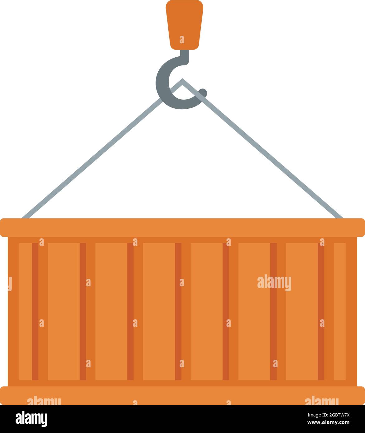 Port cargo container icon. Flat illustration of port cargo container ...