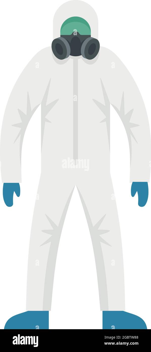 Man in radiation costume icon. Flat illustration of man in radiation ...