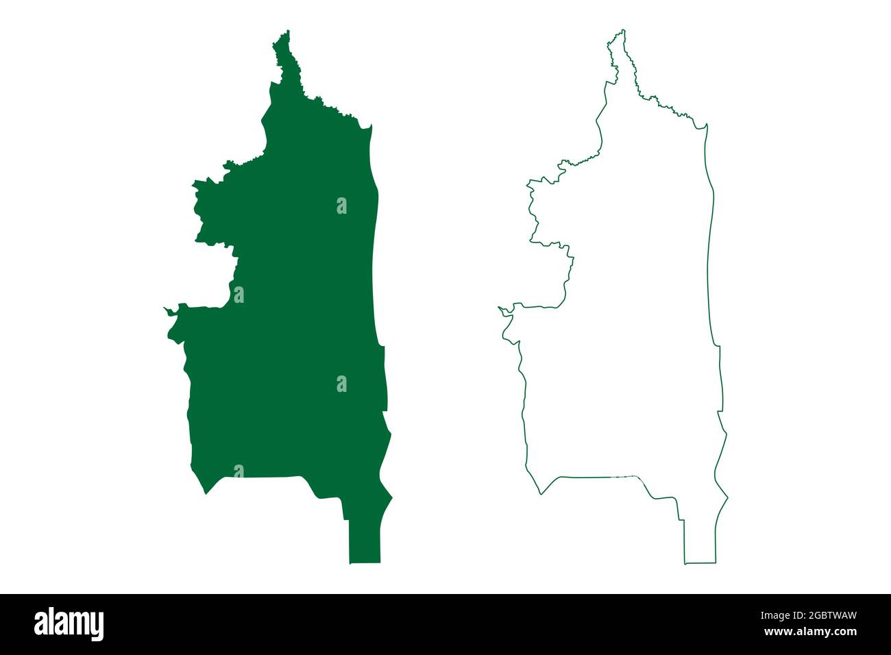 Khowai district (Tripura State, Republic of India) map vector ...