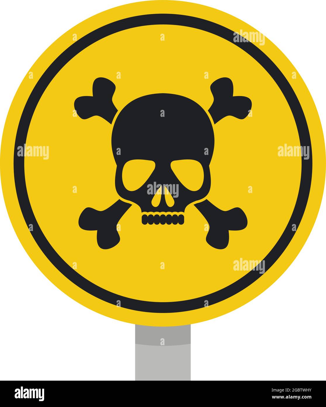 Round danger sing icon. Flat illustration of round danger sing vector ...