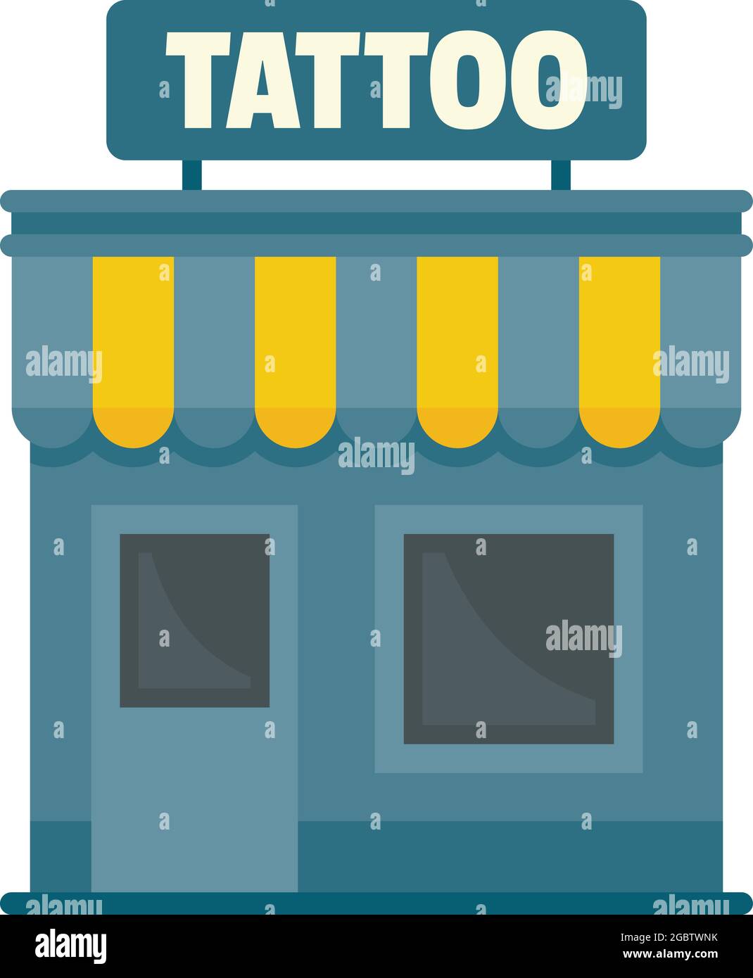 Tattoo studio building icon. Flat illustration of tattoo studio ...