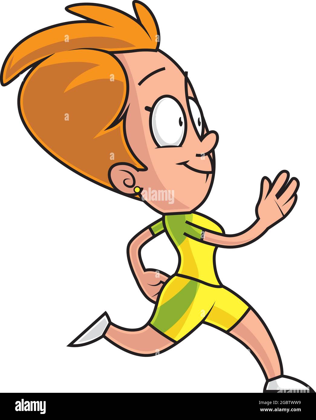 Cartoon illustration of a a woman runner Stock Vector Image & Art - Alamy