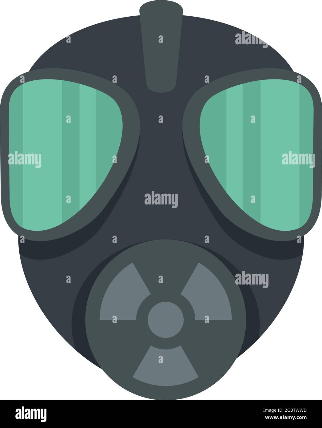 Gas radiation mask icon. Flat illustration of gas radiation mask vector ...