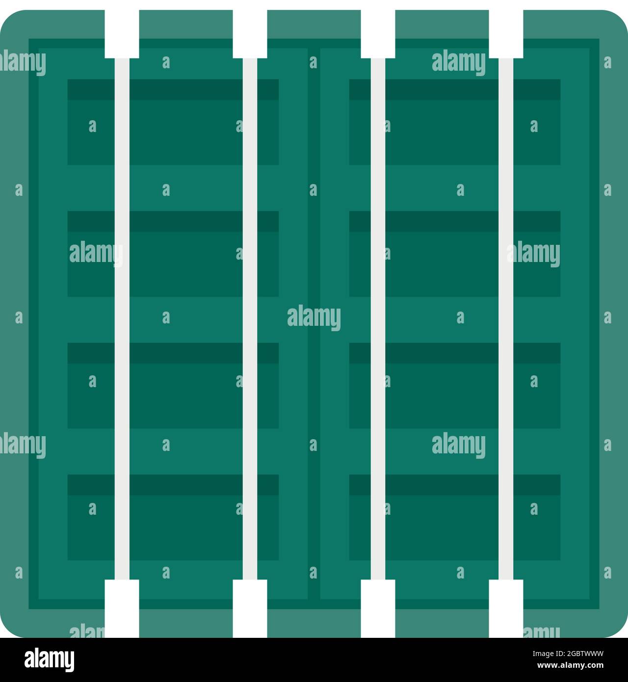 Ship cargo container icon. Flat illustration of ship cargo container ...