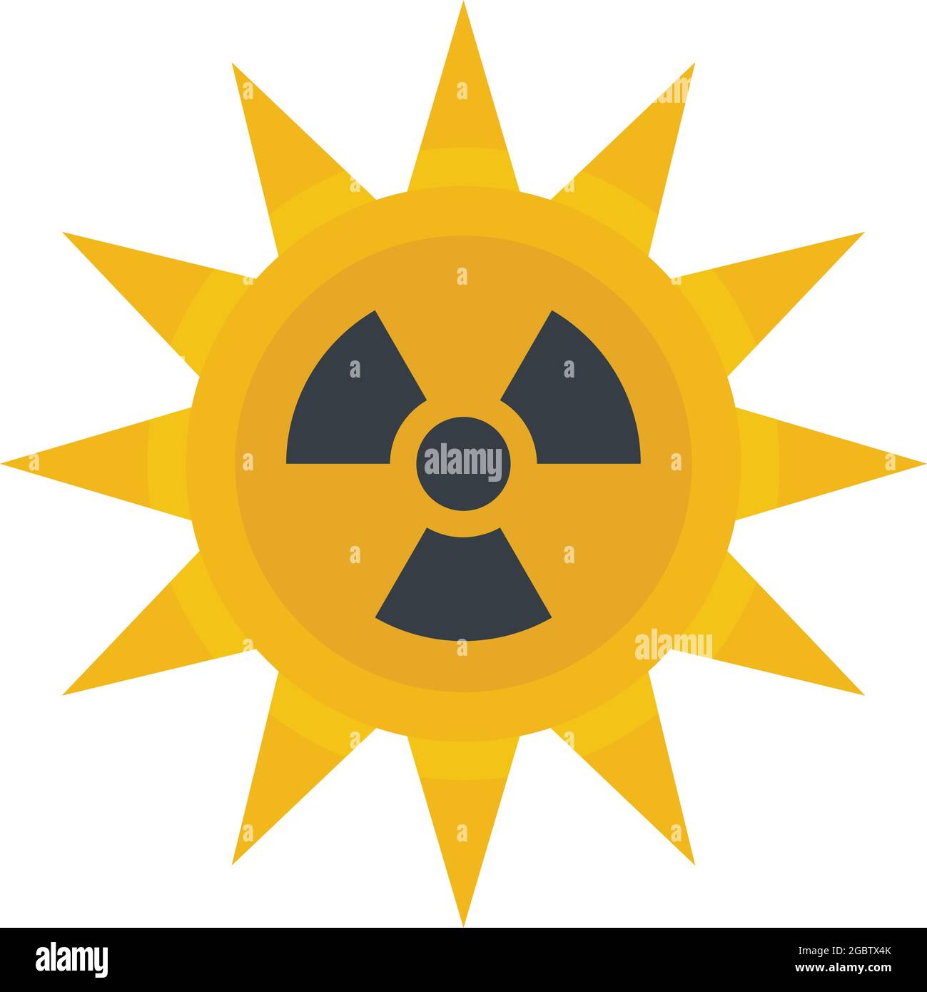Sun radiation icon. Flat illustration of sun radiation vector icon ...